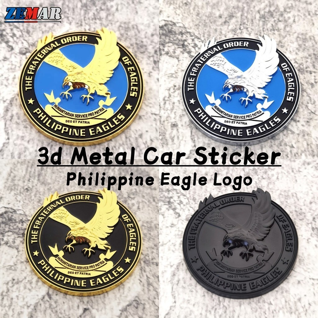 High-Quality Philippine Eagle Logo 3d Metal Car Sticker The Fraternal ...