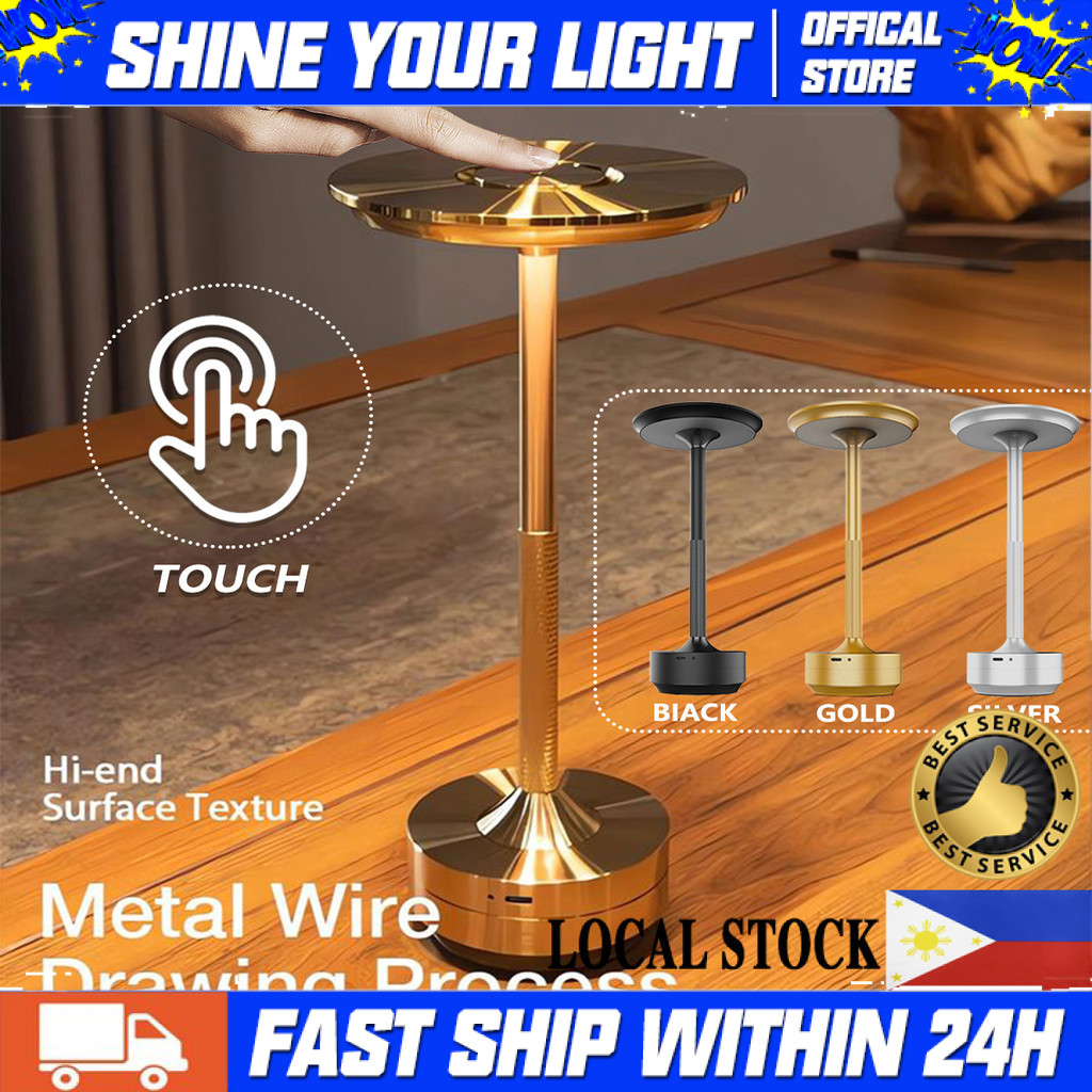 USB Charging Table Lamp Aluminum Restaurant Bar Desk Lamp Dimming ...