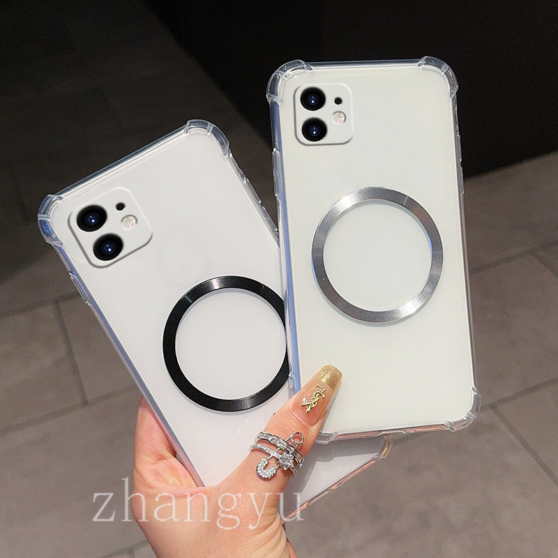 Casing iPhone 11 Pro Max Phone Case Magnetic Transparent Four Corners ...