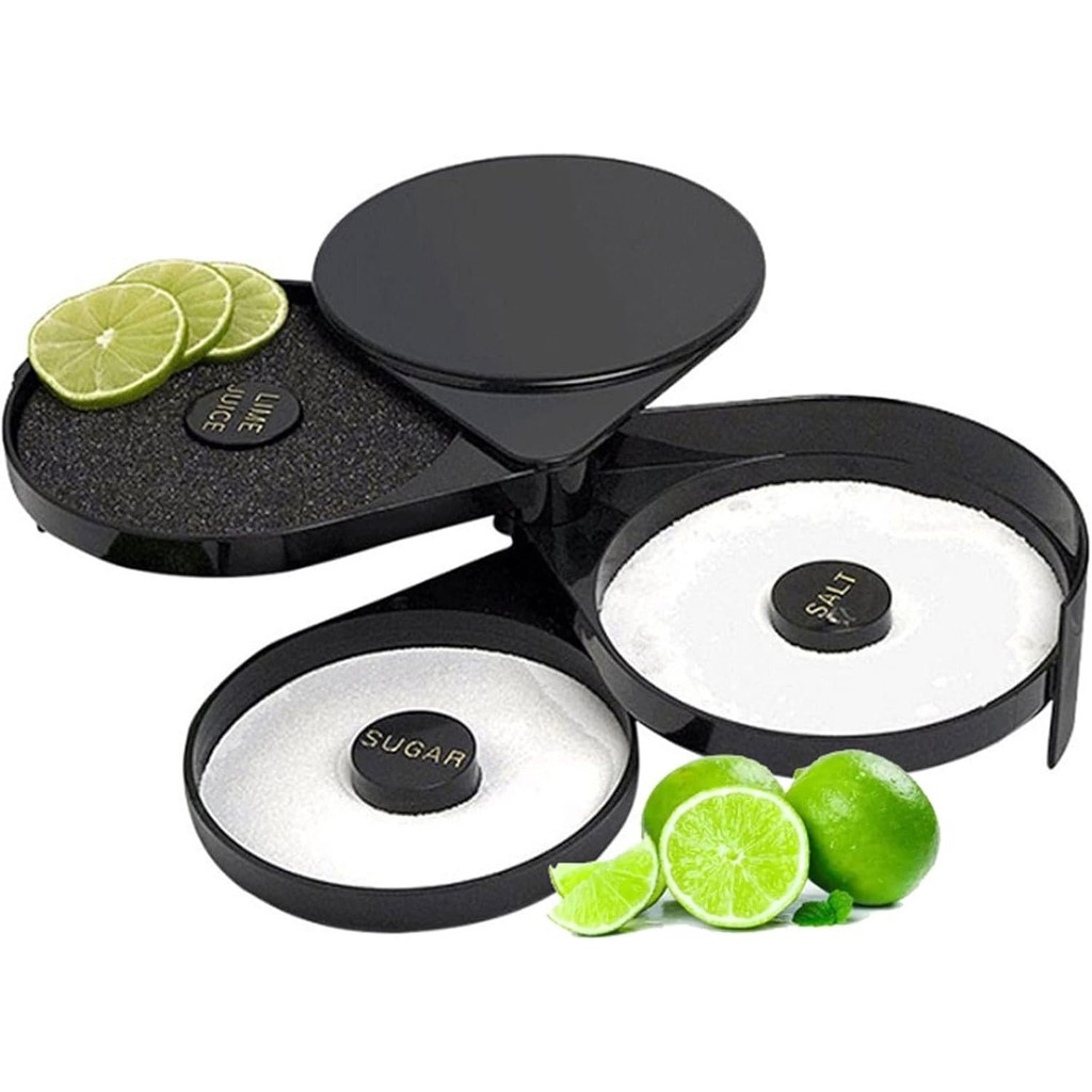 3 Tier Bar Glass Rimmer, Margarita Cocktail Salt and Sugar Glass Rimmer ...