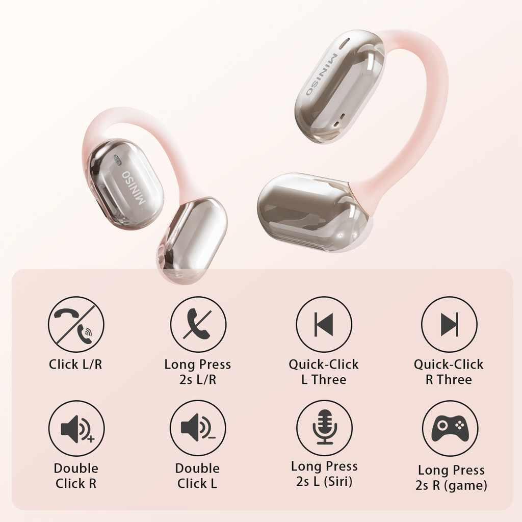 MINISO X23AI Bluetooth Headphones Open style Comfortable Wearing IPX5 ...