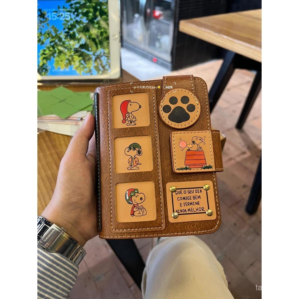 Snoopy A7Vintage Style Leather Binder Notebook Student Diary Journal ...