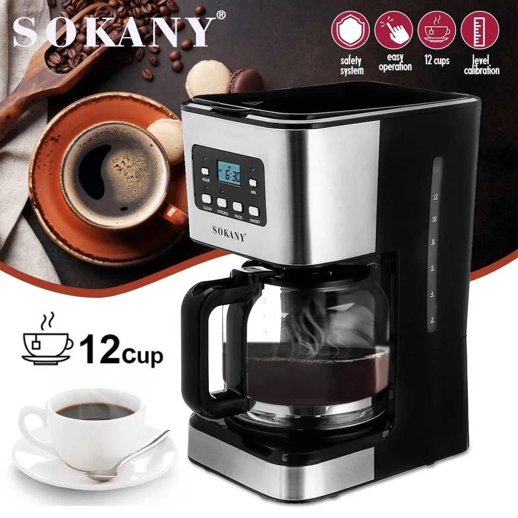 SK 950W Electric Coffee Machine Household Coffee Pot American Drip Semi ...