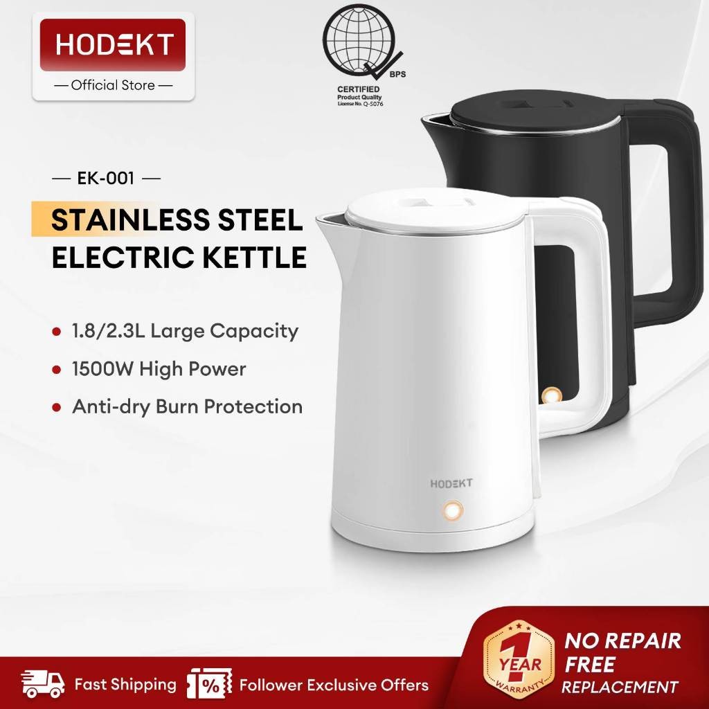 HODEKT Electric Kettle 1.8L/2.3L Capacity Electric Heater Stainless ...