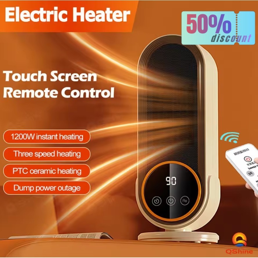 1200W Portable Space Heater Home Warmer Electric Heater With Touch ...