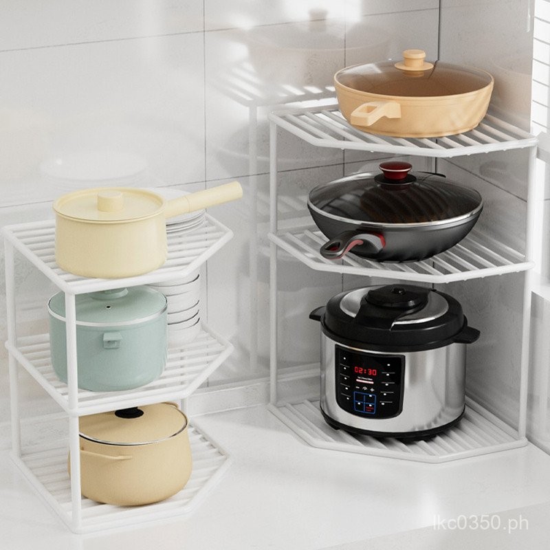 Countertop Layered Pot Rack Storage Organizer Kitchen Sink Cabinet ...