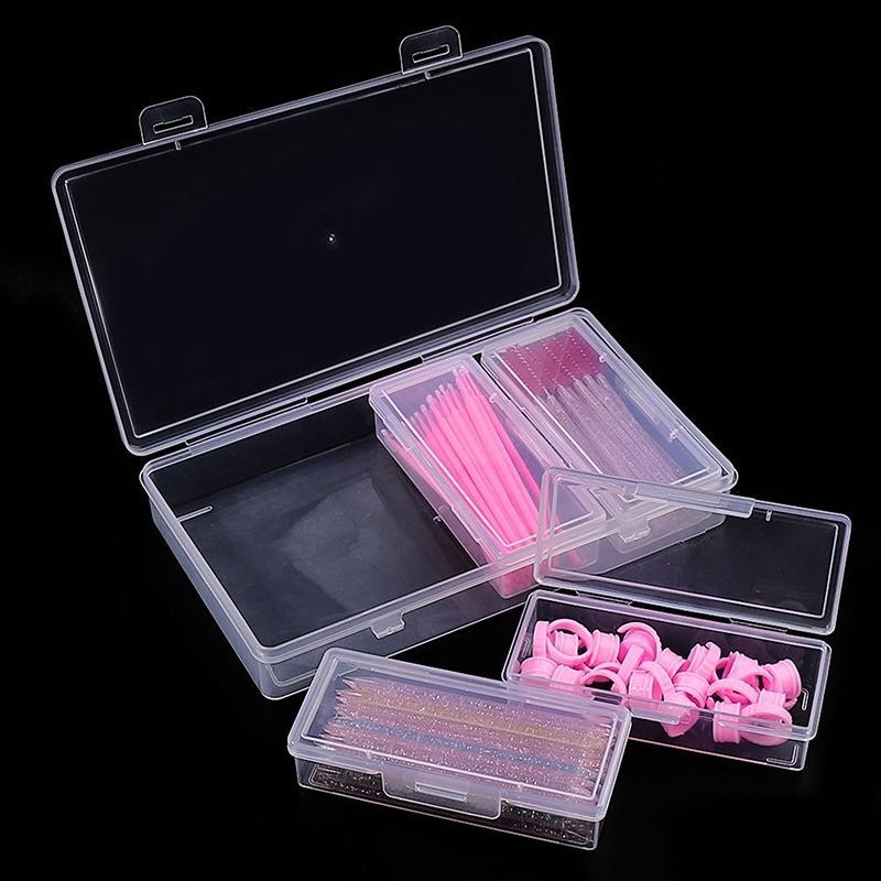 4 Grid Independent Storage Box Clear Nail Art Tool Dustproof Storage ...