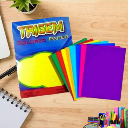 Trigem Colored Paper Assorted color 250 Sheets/Ream | Shopee Philippines