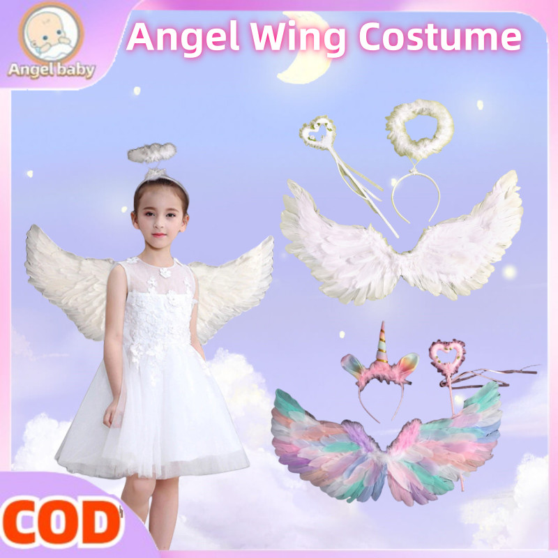 Angel Wing Costume White Angel Feather Wings Stage Props Beautiful ...