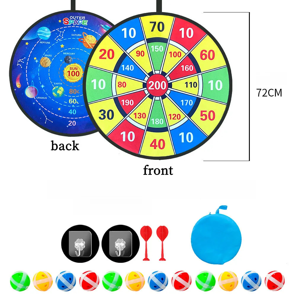 Large Double-Sided Dart Board for Kids with Sticky Balls, Darts and ...