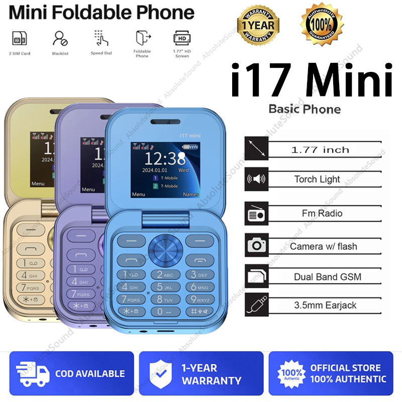 Original Flip Phone i17 Mini Keypad Cellphone Long battery life Mobile ...