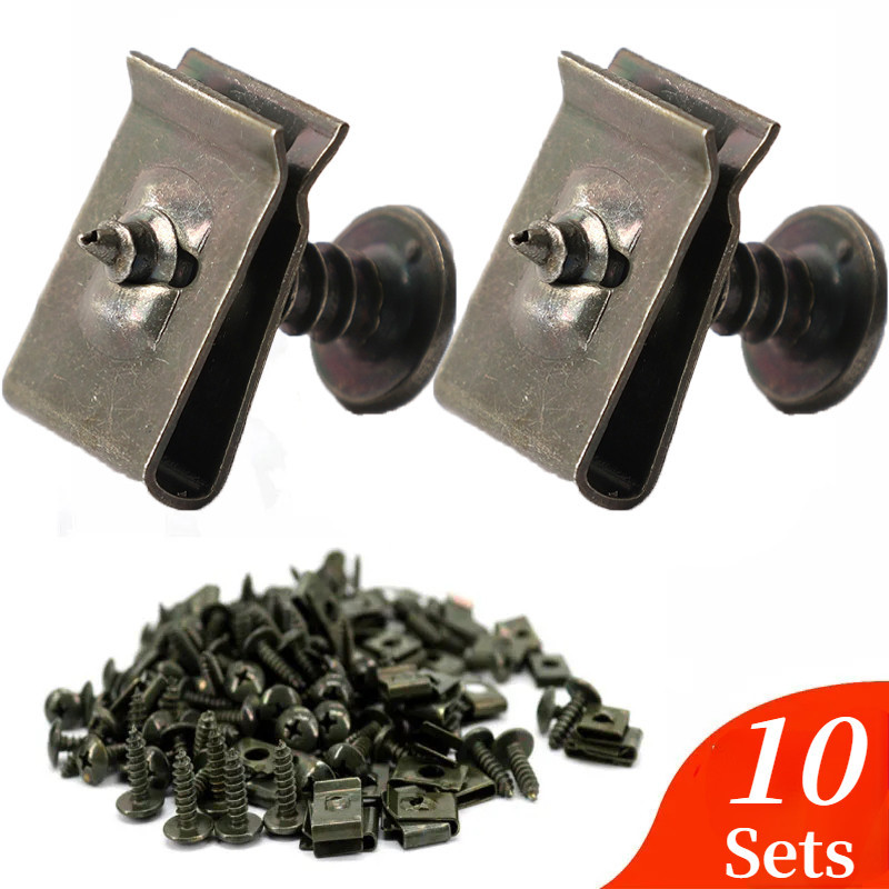 10Sets Motorcycle Automobile Screws U-type Clips Car Scooter Moped ...