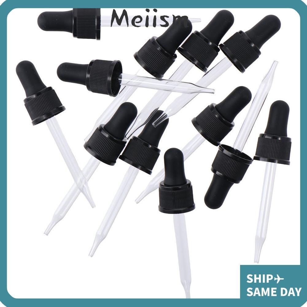 MEIISM 12Pcs Pressure Rotating Cover, Black Glass Eye Droppers ...