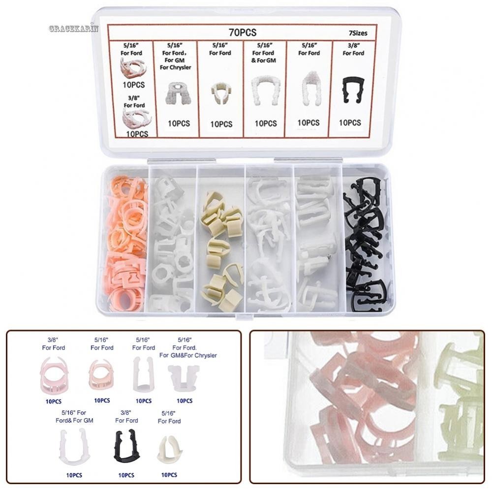 Fuel Line Clamp 70Pcs Nylon Fuel Line Retainer Clip Assortment Assortme ...