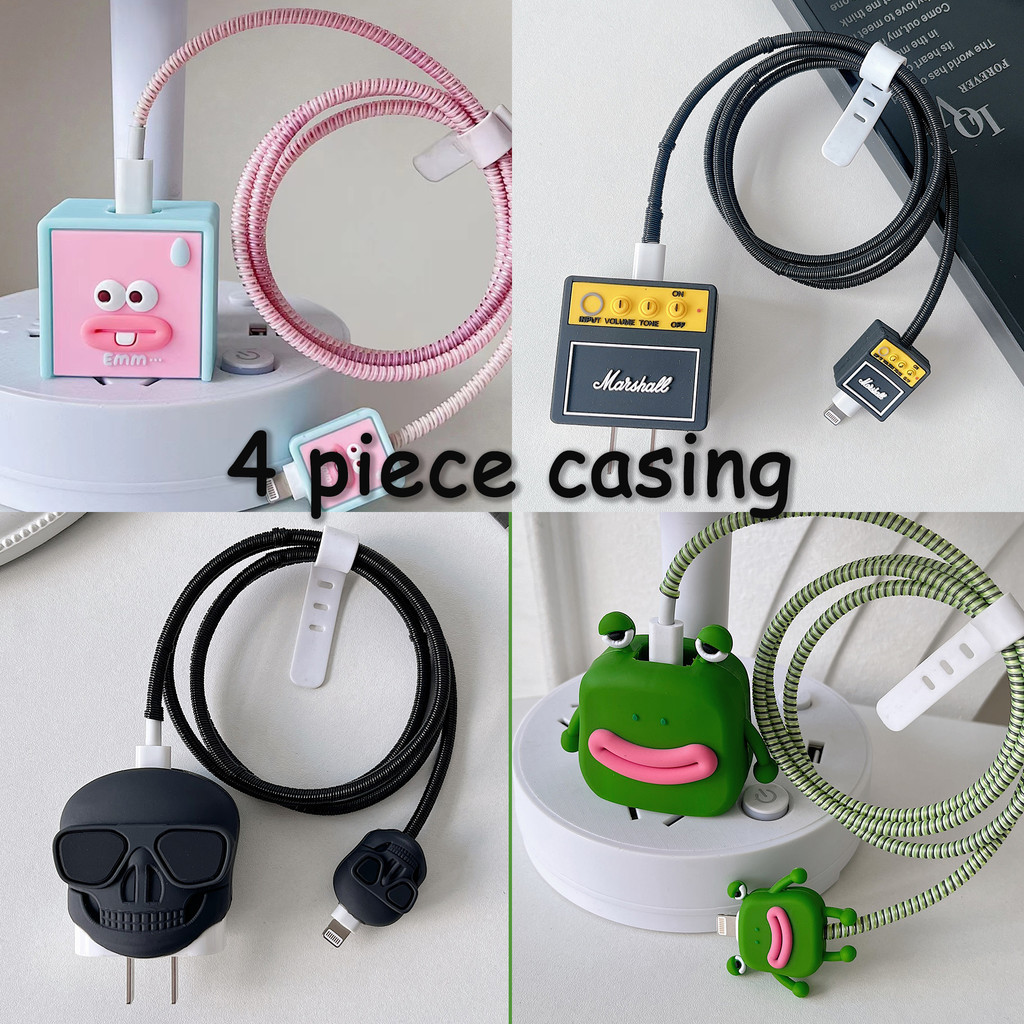 Black Skull 20w Fast Charging Head Protective Case Three-Piece Set ...