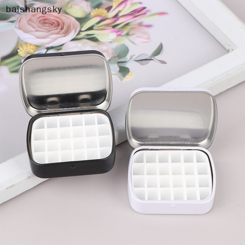 baishangsky Portable Empty Watercolor Tin Box 12/24 Grids Mini ...