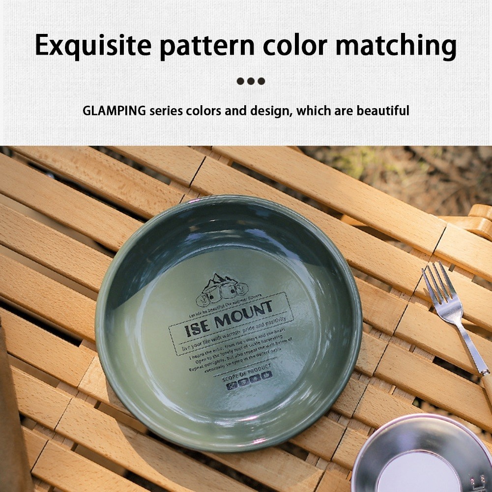 Ise Mount Enamel Plate 800ml Camping Dish Plates Outdoor Vintage ...