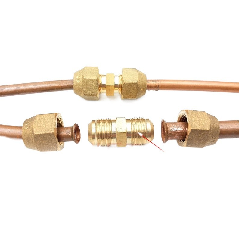 Shaking air-conditioning copper pipe welding-free butt joint extension copper pipe butt joint ...