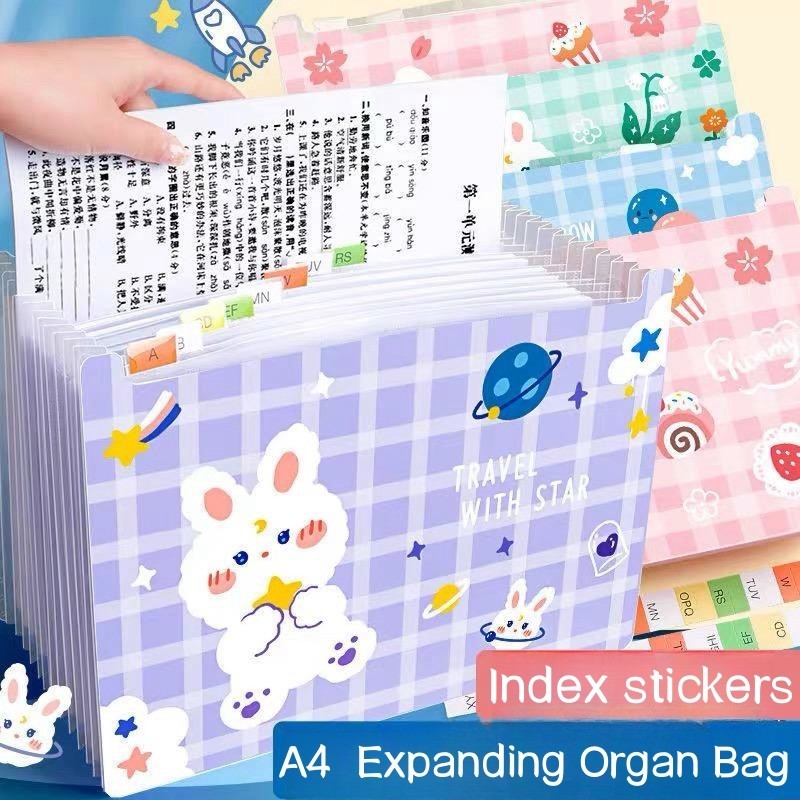 A4 13 Pockets Accordion Expanding Expandable Document File Folder Envelope Organizer School