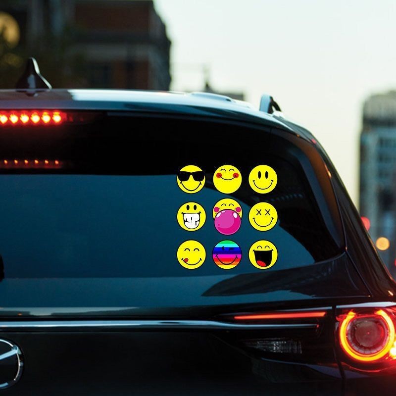 Classic Smiley Face Emoticon Pack Car Sticker Cartoon Smile Helmet ...