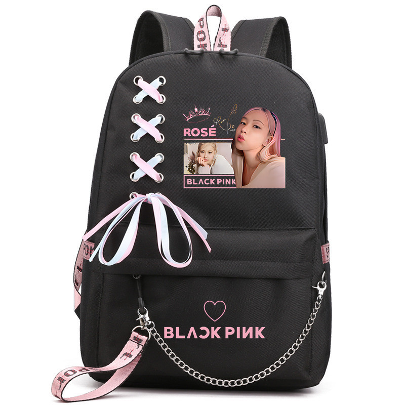 BLACKPINK JISOO JENNIE LISA Backpack Fashion Printed Men's and Women's ...