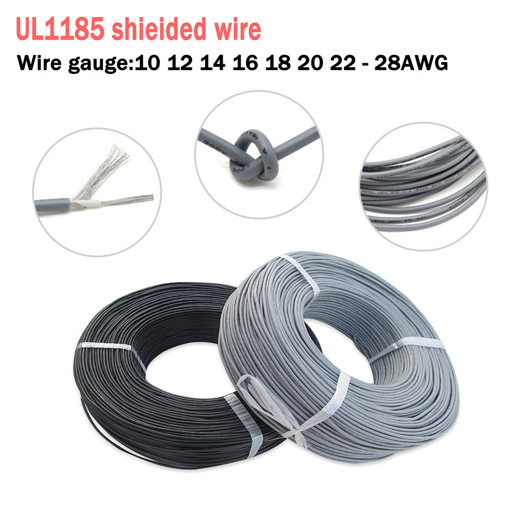10-28AWG UL1185 Shielded Wire Single Core Audio Channel Signal Cable Amplifier Electric Copper ...