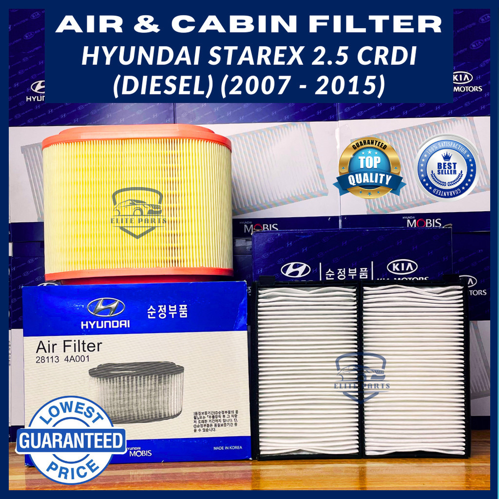 Filter Set AIR & CABIN FILTERS for HYUNDAI STAREX 2.5 CRDi (Diesel ...
