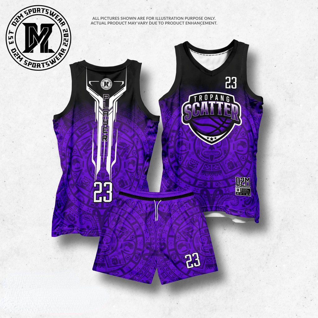 Pba Jersey Basketball Viral Sportswear Purple Up and Down Set ...