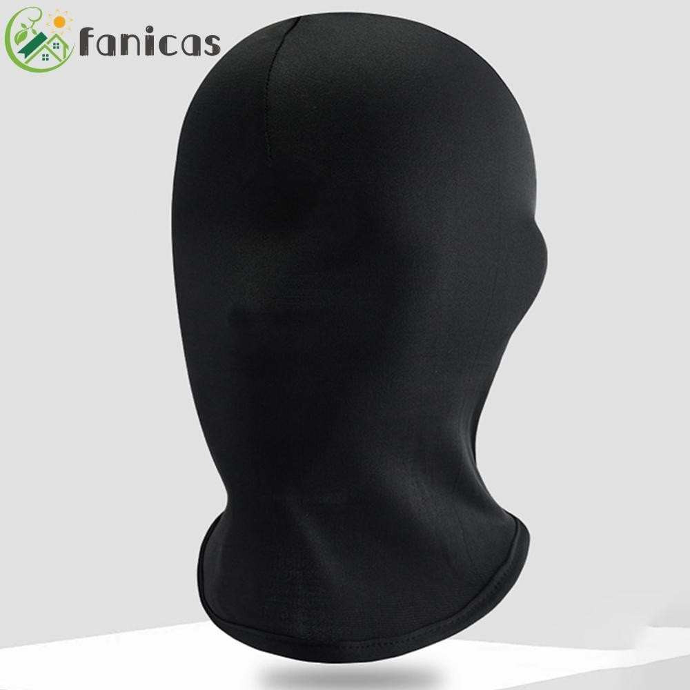 Black No Hole Full Face Cover Hat Ice Silk Fabric Headgear Role Play ...