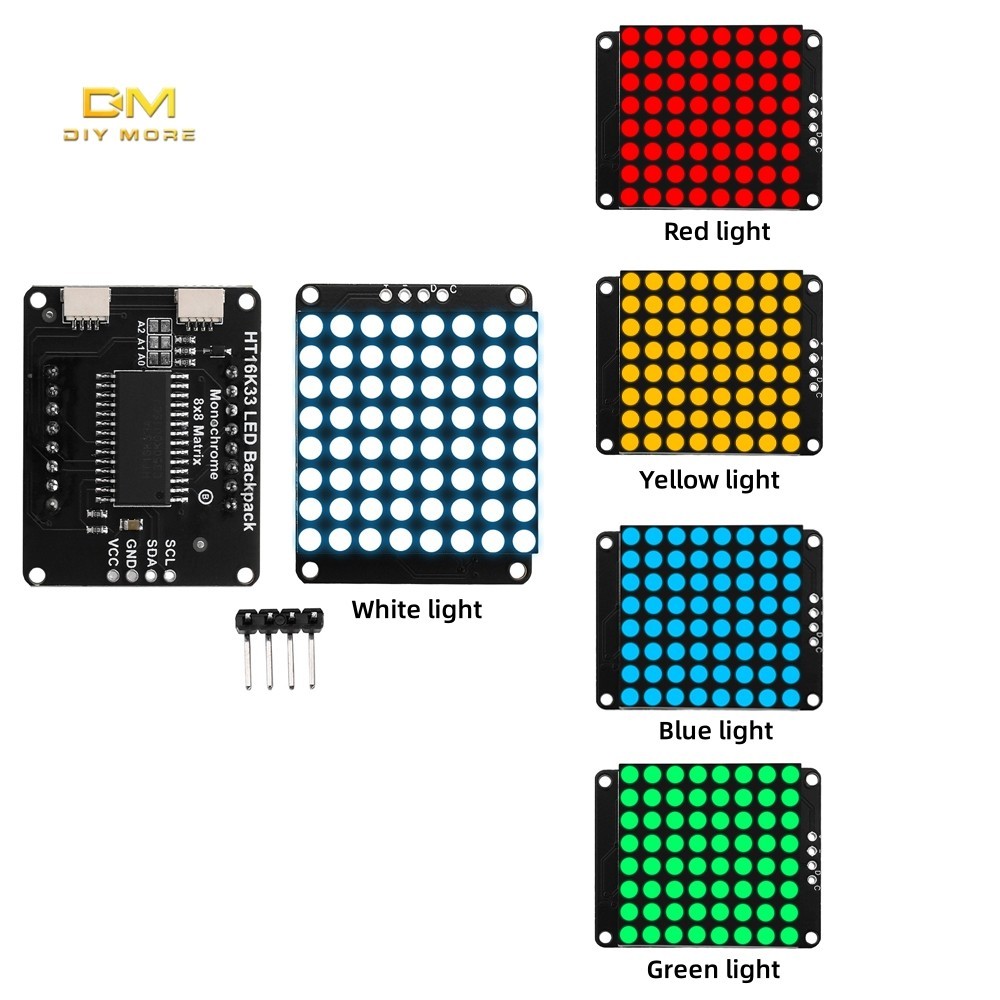 DIYMORE 8X8 Matrix Common Cathode LED Dot Matrix Display Module Ht16K33 ... DIYMORE 8X8 Matrix Common Cathode LED Dot Matrix Display Module Ht16K33 ...