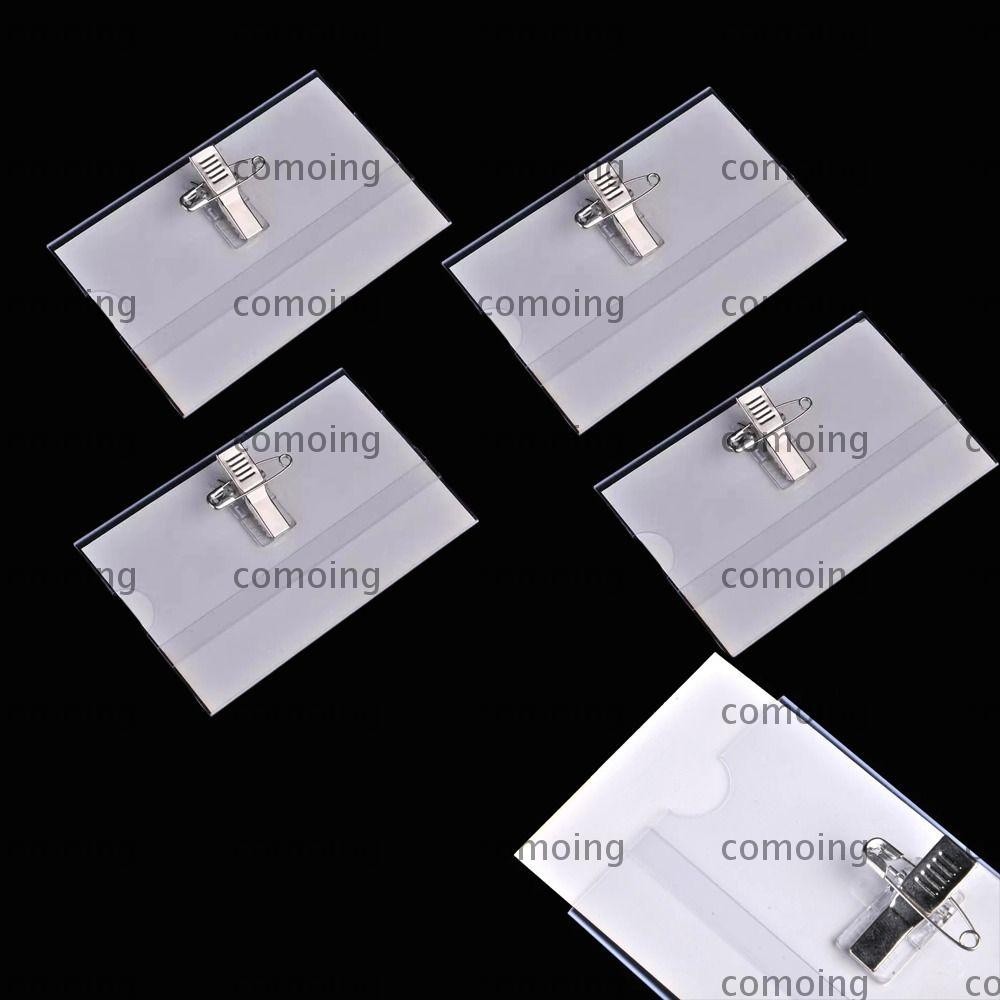 COMOING 10pcs ID Card Holder, Credentials Name Pass Safety Pin Clip ...