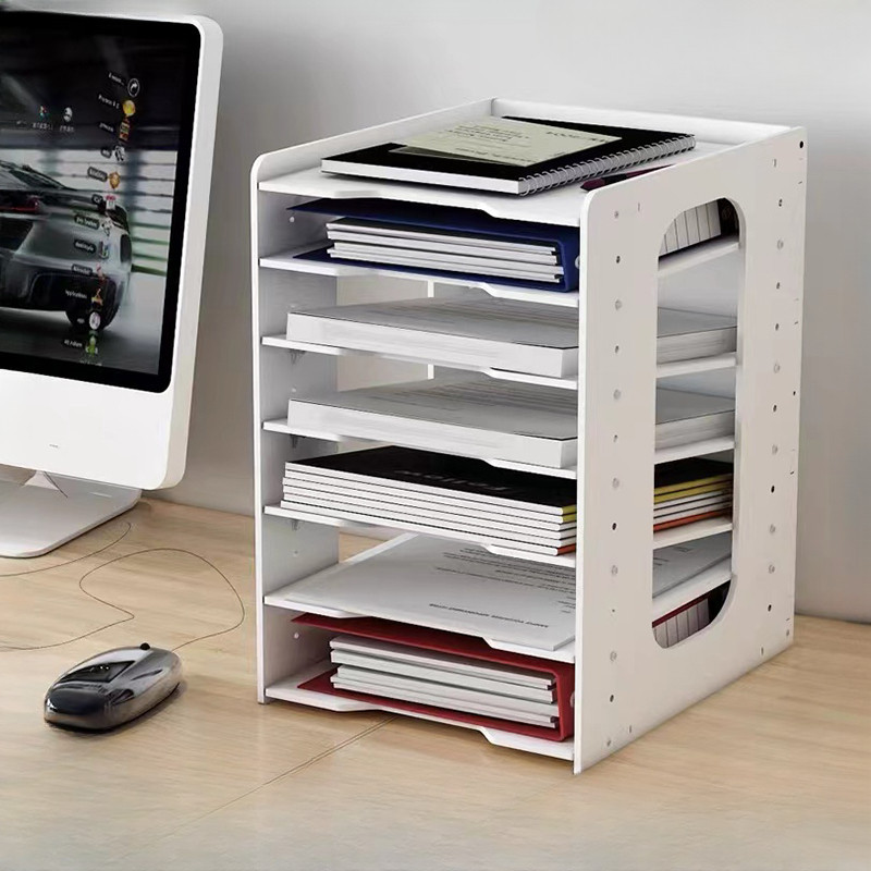 A4 Paper File Holder Storage Box 5 Layer Book Desk Shelf Home Office ...