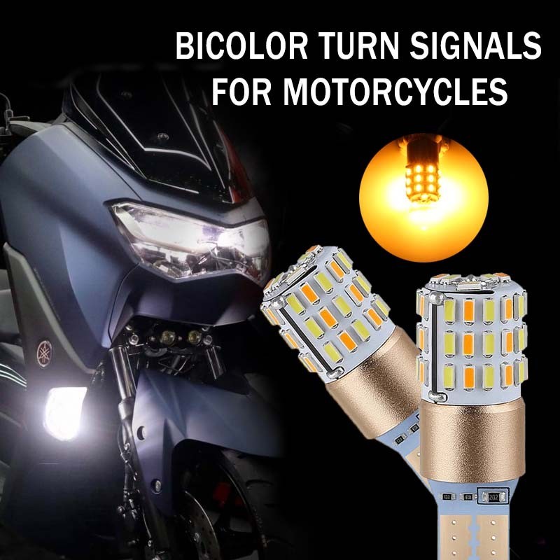 1 pair Dual Contact LED Light Dual Mode T15 Signal Light Park Light ...