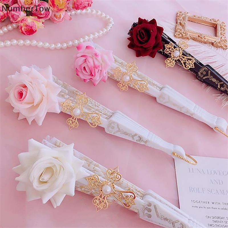 NumberTow Gorgeous Retro Grace European Style Lace Fan Dance Fan ...