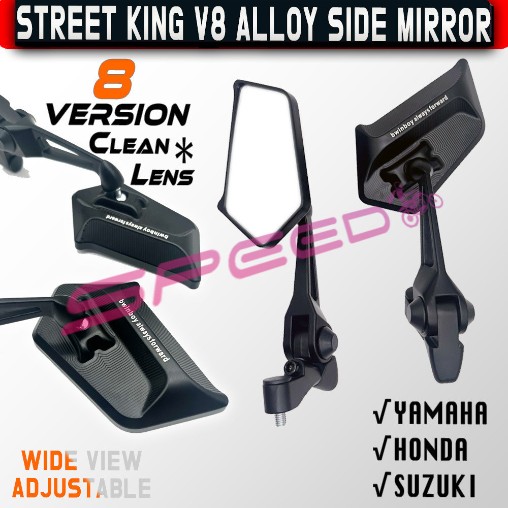 Street King V8 100% Full Alloy Rearview Mirror Side Mirror Non Graded ...