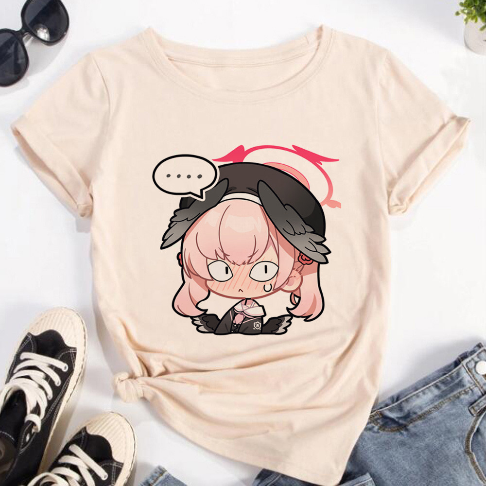 Blue Archive top women comic manga streetwear t-shirts female manga ...
