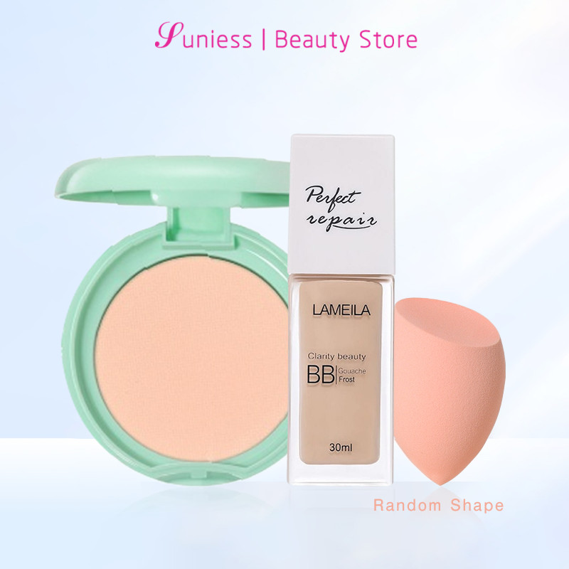 LAMEILA Control Face Powder + Liquid Foundation Waterproof Setting ...