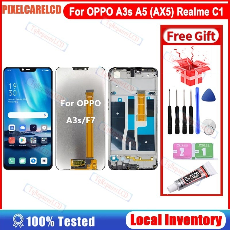 Original For OPPO A3S CPH1803 A5 A12E LCD REALME C1 A1603 REALME 2 LCD With Frame Touch Scree ...