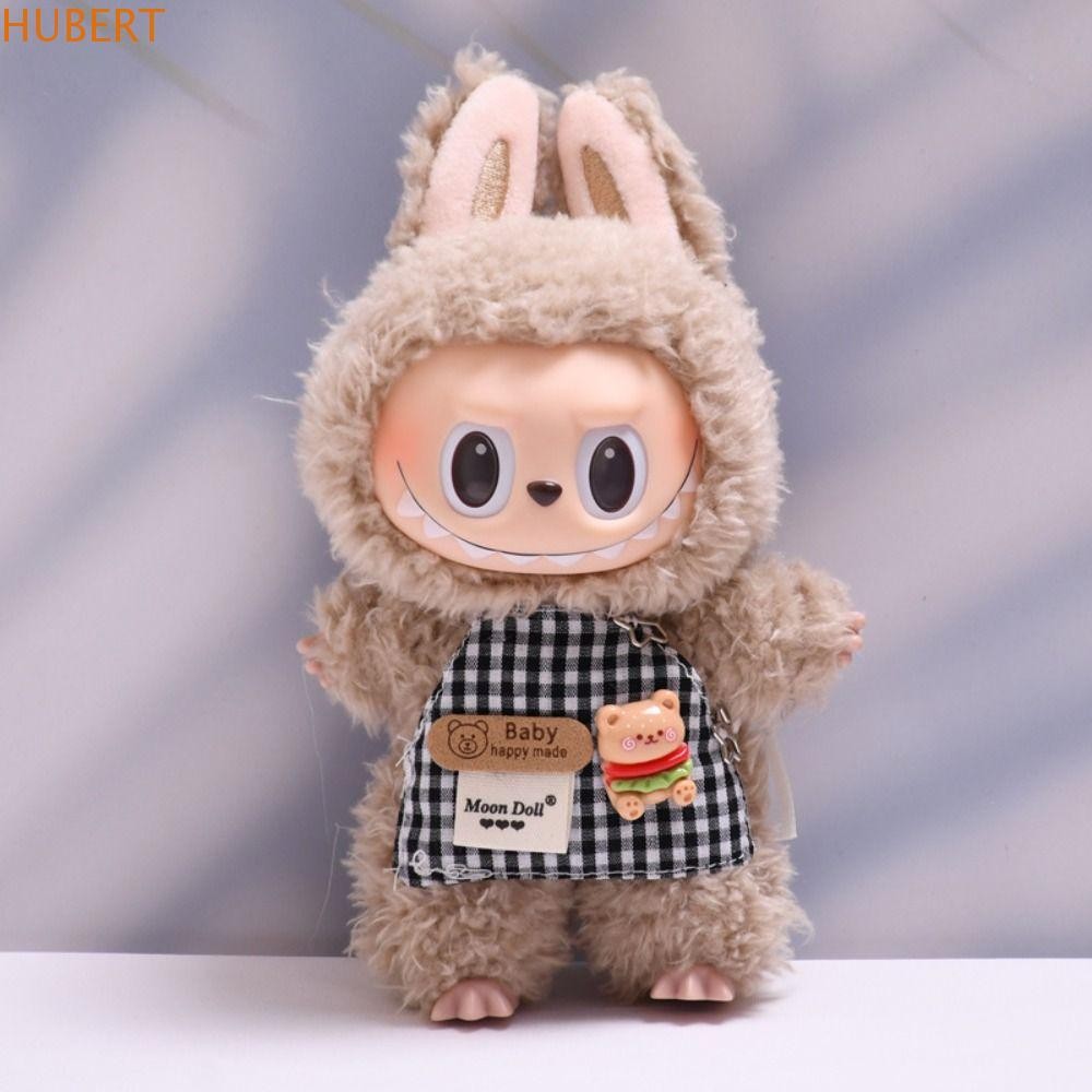 HUBERT Labubu Doll's Bellyband, Stripes&Plaid Style Cartoon Pin Sitting ...