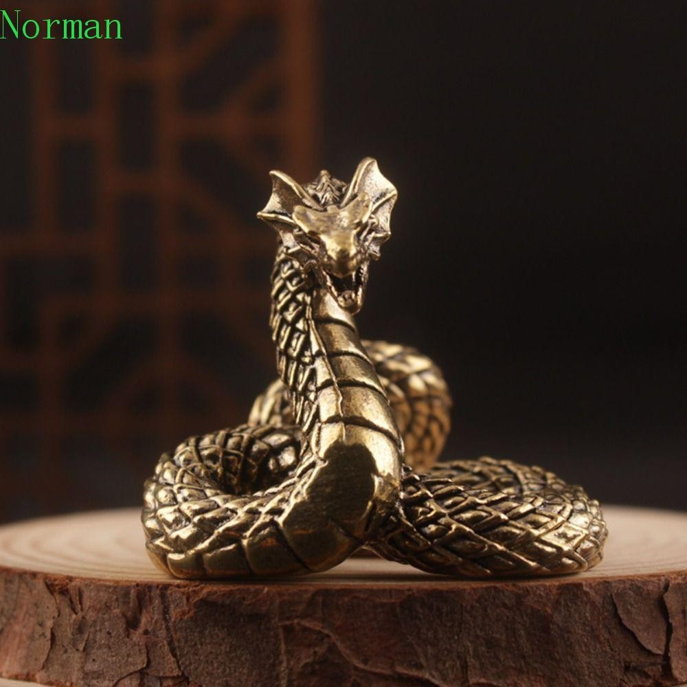 NORMAN1 Solid Brass Snake Figurines, Twelve Zodiac Antique Small Dragon ...