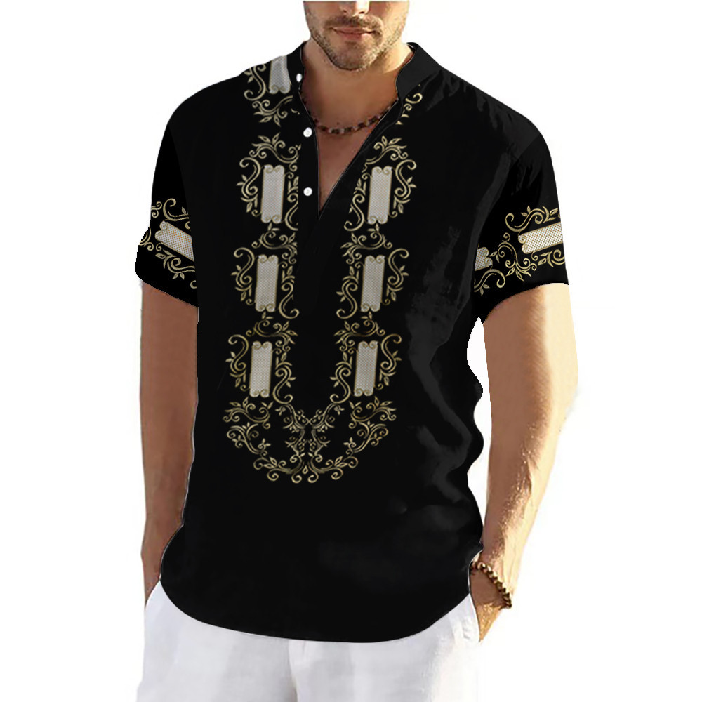2025 Philippine Modern Ethnic Style Chinese Stand Collar Button Short ...
