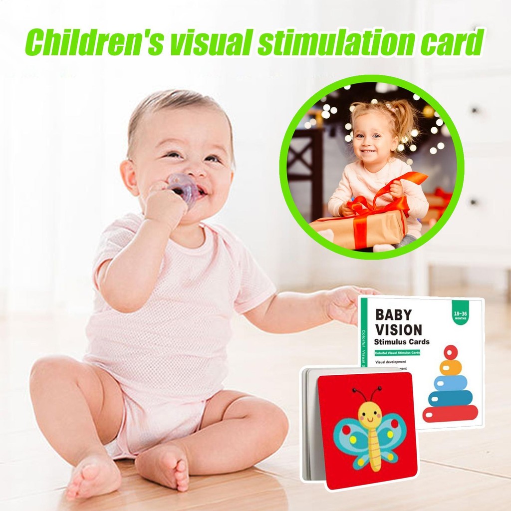 Set of 20 Visual Stimulation Cards for Children 0-3 Years Old, Helps ...