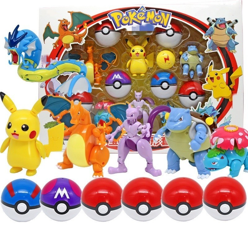 Pokemon Action Figures Transforming Toy Anime Figure Pikachu Charizard ...