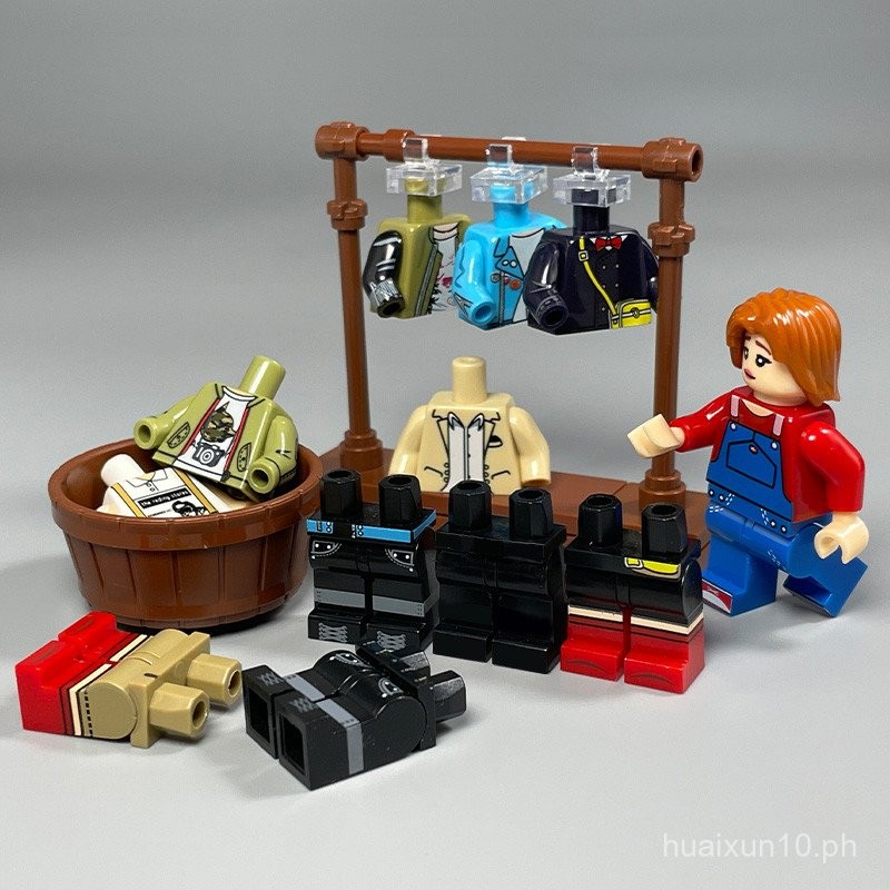 MOC Building Blocks Clothes Rack Sweater Jacket Muscle Dress Pants Leg ...