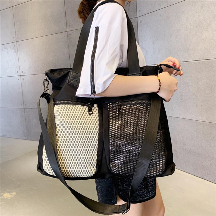 New Simple Shoulder Bag Mesh Design Contrast Color Casual Large ...