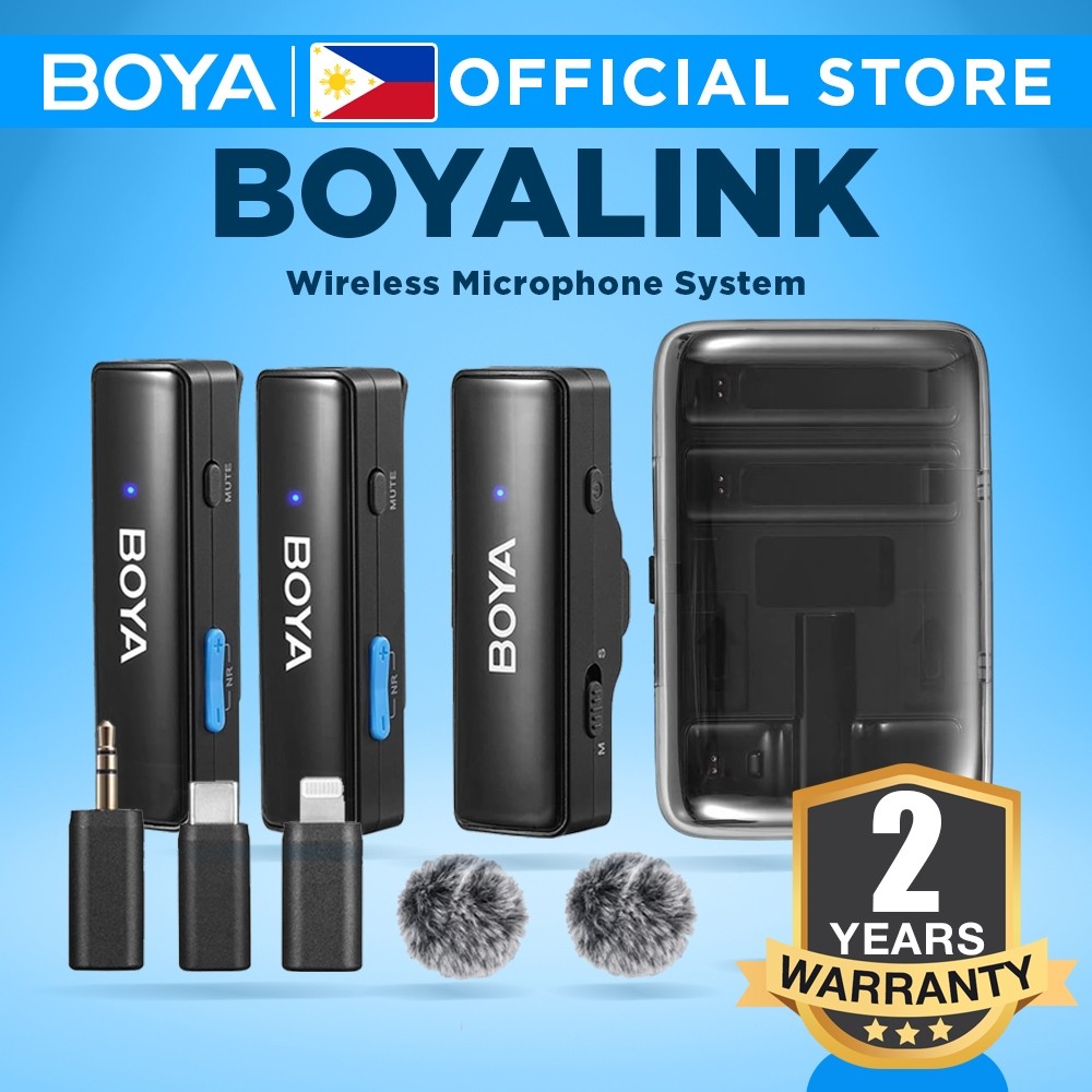 Boya BOYALINK Dual-Channel Wireless Microphone System 2.4GHz with HD ...