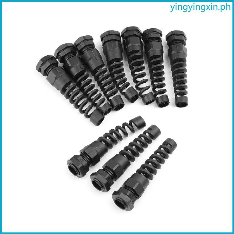 YIN 10pcs Waterproof M16 PG9 Cable Connectors Spiral Strain Relief ...