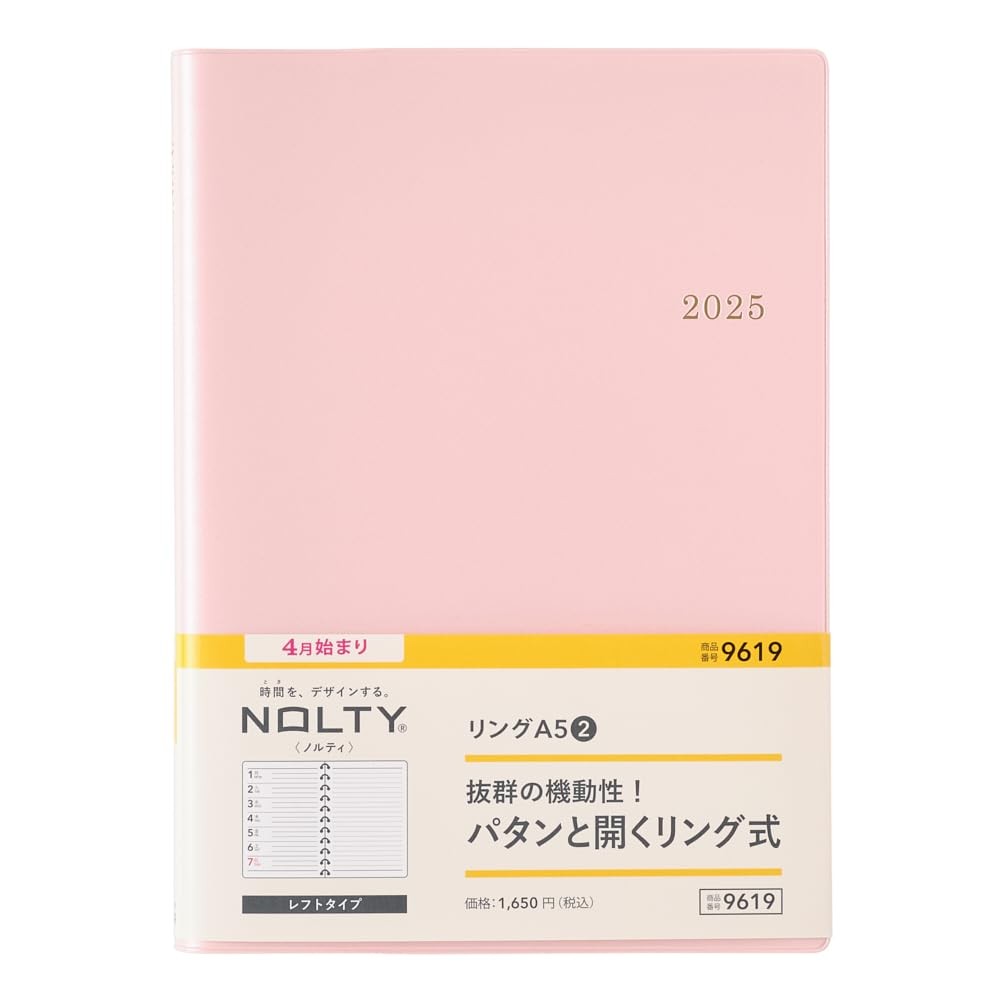 NOLTY 2025 A5 Weekly Planner - Black - Starts April - Left Ring 9618 ...