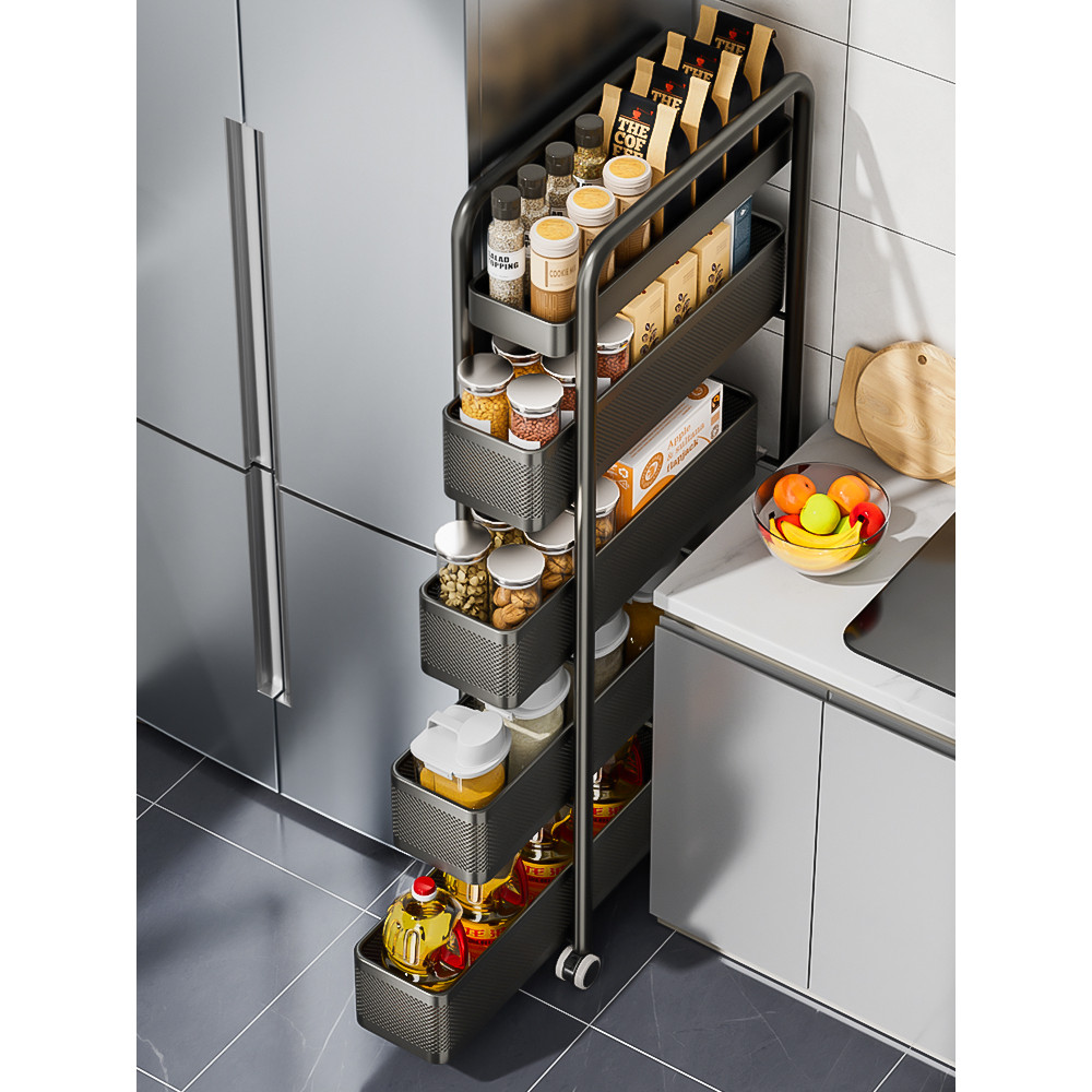 Kitchen Corner Crevice Storage Rack Refrigerator Side Narrow Gap Pull ...