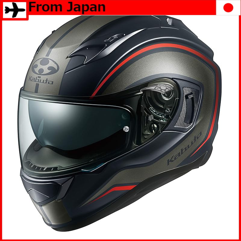 OGK KABUTO Motorcycle Helmet Full Face KAMUI3 NACK Flat Black Gray ...